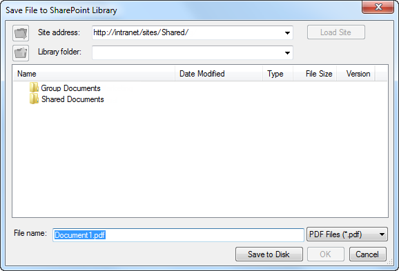 Saving a PDF to SharePoint